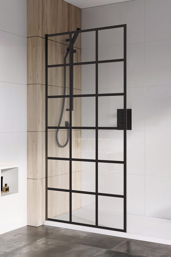 Aquatecnic Black Grid Shower Screen - Wetroom Experts